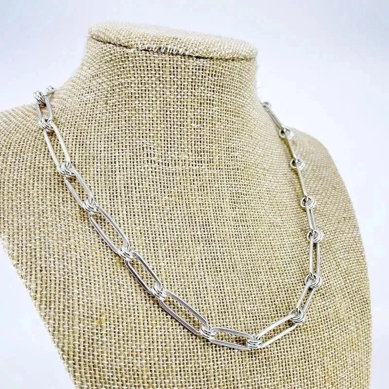 Sterling Silver Long and Short Oval Link Necklace – Kristin Christopher